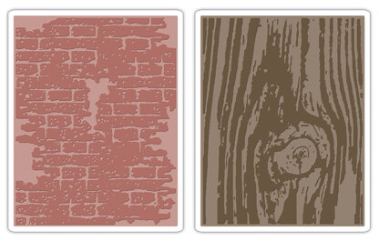 Sizzix Texture Fades A2 Embossing Folders 2/Pkg - Bricked & Woodgrain ...
