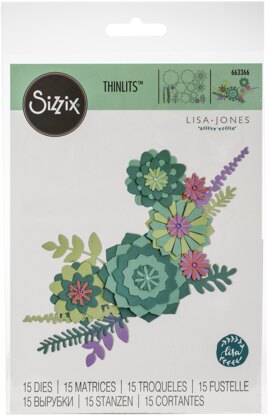 Sizzix Thinlits Dies By Lisa Jones 15/Pkg - Succulent Wreath | LoveCrafts