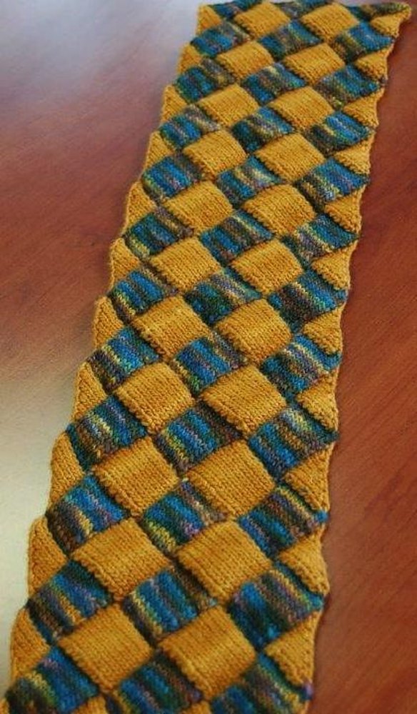 Entrelac Scarf Knitting Pattern Entrelac Scarf