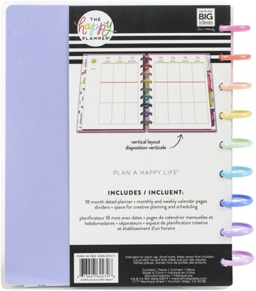 Happy Planner 18-Month Dated Medium Planner 7.75"X9.75" - All The ...