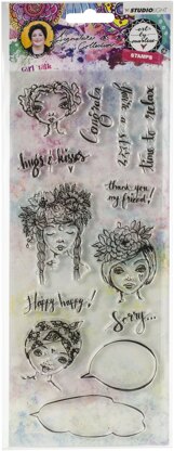 Studio Light Art By Marlene 3.0 Stamps - NR. 33, Girl Talk | LoveCrafts