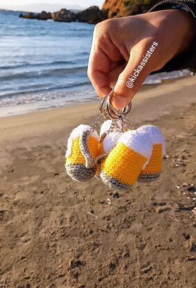 Beer mug keychain Crochet pattern by kickassisters | LoveCrafts