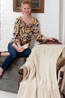 Isle of Aran Throw in Red Heart Super Saver Economy Solids - LW3022 ...