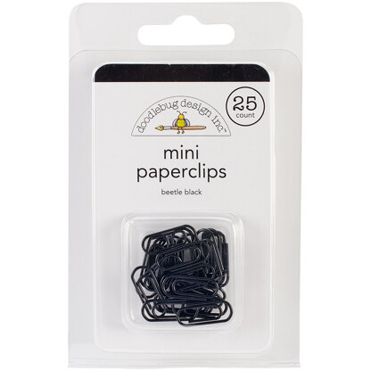Doodlebug Mini Paperclips 25/Pkg - Beetle Black | LoveCrafts