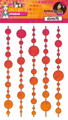 Studio Light Mixed Media Rainbow Designs Stencils - Cats & Girls-Circle ...