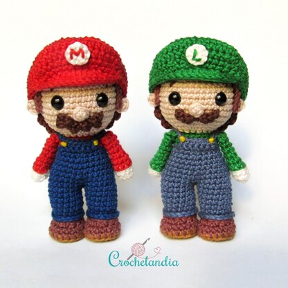 Mario and Luigi - crochet pattern by Crochelandia | LoveCrafts