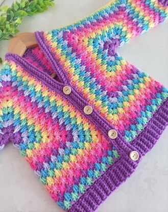 Cosy Hexi Cardi Crochet pattern by BabyCrochetDesigns | LoveCrafts