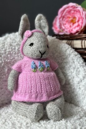 Knitting pattern Bunny in dress Knitting pattern by WorldCountryToys ...