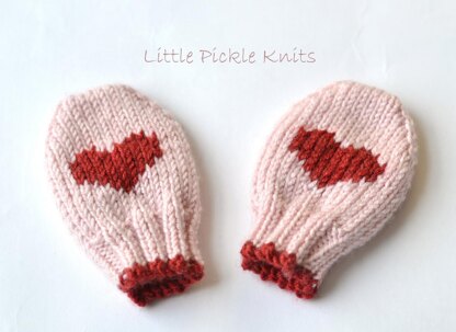 Little Pickle Knits Little Hearts Baby Mitts at WEBS | Yarn.com
