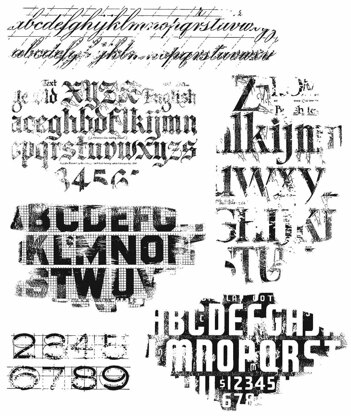 Stampers Anonymous Tim Holtz Cling Stamps 7"X8.5" - Faded Type | LoveCrafts