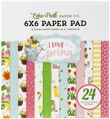 Echo Park Paper Echo Park Double-Sided Paper Pad 6"X6" 24/Pkg - I Love ...