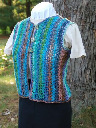 Noro Vest Crochet pattern by Edie Eckman | Knitting Patterns | LoveCrafts