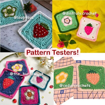 Strawberry Themed Granny Squares Crochet pattern by Alyssia Creates ...