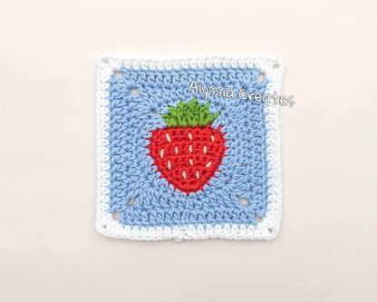 Strawberry Granny Square Crochet pattern by Alyssia Creates | LoveCrafts