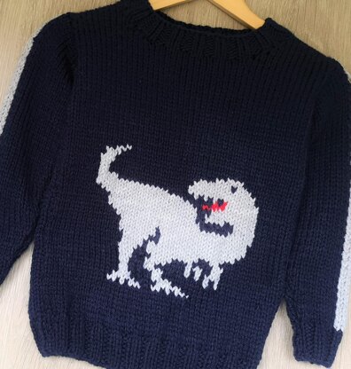Bulky T Rex Sweater Knitting pattern by iKnitDesigns | LoveCrafts