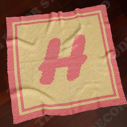 Letter H Name C2C crochet baby blanket pattern | 2 colors design ...