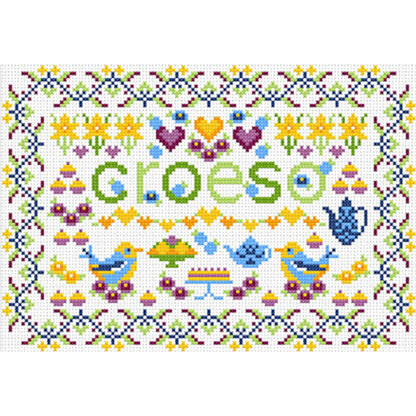 Riverdrift House Little Welsh Sampler Croeso Cross Stitch Kit - 23.5cm ...