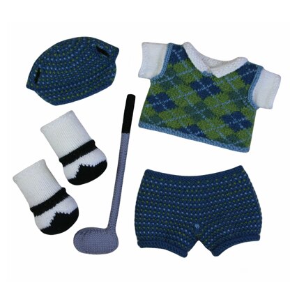 Golfer (Knit a Teddy) Knitting pattern by Knitables | LoveCrafts