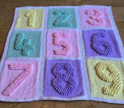 Numbers Squares Baby Blanket Knitting Pattern Knitting pattern by Peach ...