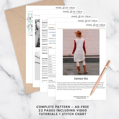Evermore Vest Crochet pattern by Jess Coppom Make & Do Crew | LoveCrafts