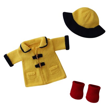 Raincoat (Knit a Teddy) Knitting pattern by Knitables | LoveCrafts