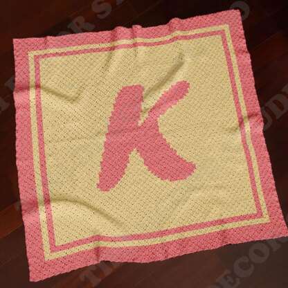 Letter K Name C2C crochet baby blanket pattern | 2 colors design ...