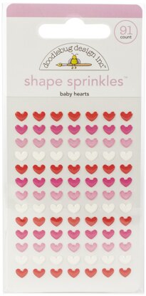 Doodlebug Sprinkles Adhesive Glossy Enamel Shapes - Baby Hearts ...