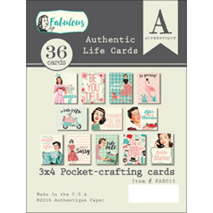 Authentique Paper Fabulous Authentic Life Cards - 3"X4" Pocket Crafting ...