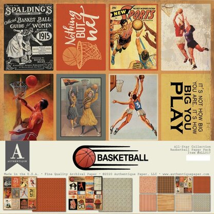 Authentique Paper Authentique All-Star Paper Pack - Basketball | LoveCrafts