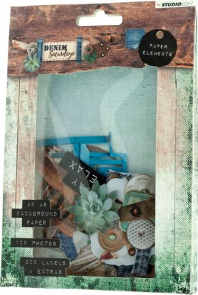 Studio Light Paper Elements Set - #646 Denim Saturdays | LoveCrafts