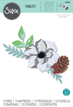 Sizzix Thinlits Dies By Lisa Jones 13/Pkg - Layered Winter Flower | LoveCrafts