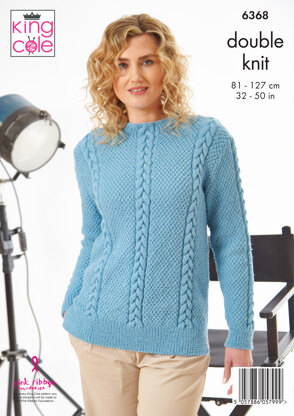 Sweaters in King Cole Merino Blend DK - 6368 - Leaflet | LoveCrafts