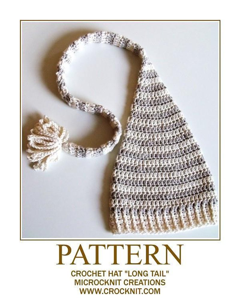 Crochet Long Tail Hat Pattern Stocking Hat Crochet Pattern Long Tail