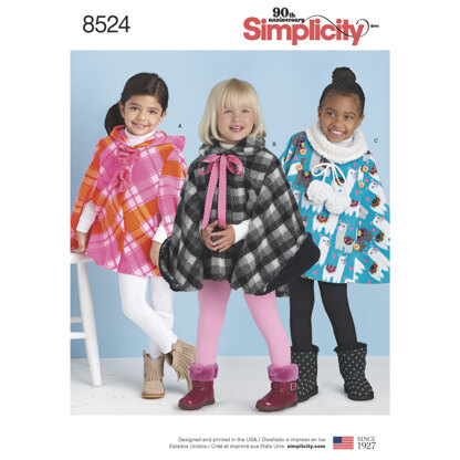 Simplicity Pattern 8524 Child's Poncho 8524 - Sewing Pattern | LoveCrafts