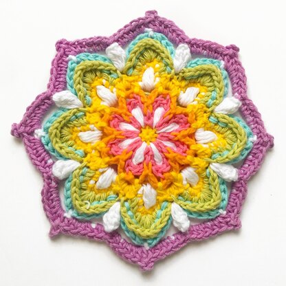Vintage Rainbow Mandala Crochet pattern by Crafty CC | LoveCrafts