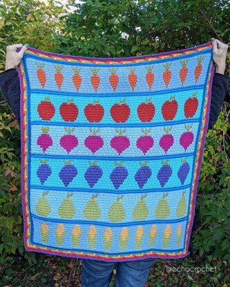 Harvest Fruit & Veg Blanket | LoveCrafts