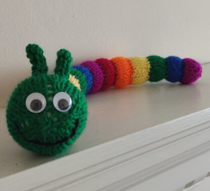 Rainbow Caterpillar Knitting pattern by Amanda Berry | LoveCrafts