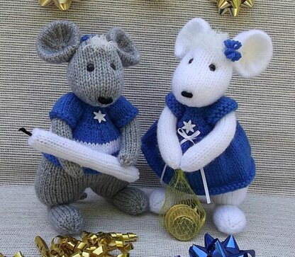 Christmas & Hanukkah Mice Knitting pattern by Rainebo | LoveCrafts