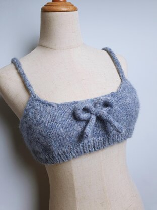 Knitted bralette with bow pdf knitting pattern Knitting pattern by ...