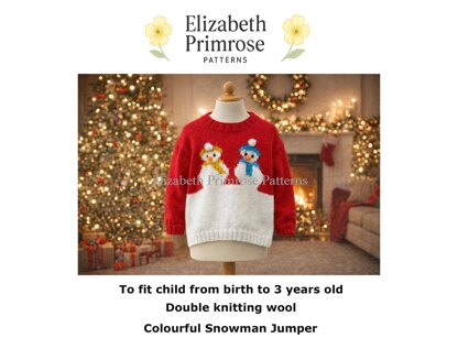 Colourful Snowmen Christmas Sweater (17) to fit from birth to 3 years ...