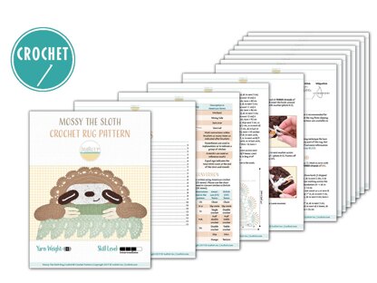 Mossy The Sloth Rug Crochet pattern by Ira Rott | LoveCrafts