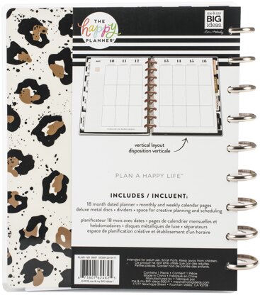 Happy Planner 18-Month Dated Medium Planner 7.75"X9.75" - Deluxe Wild ...