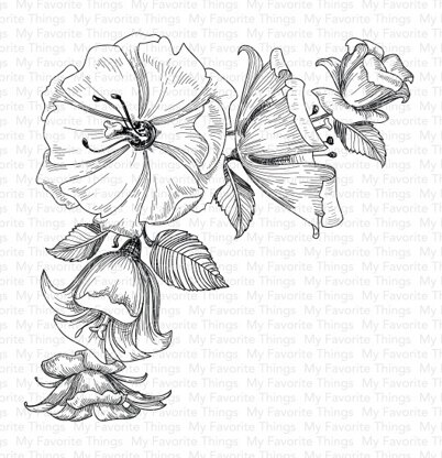 My Favorite Things Cling Rubber Stamp - Corner Blossoms | LoveCrafts