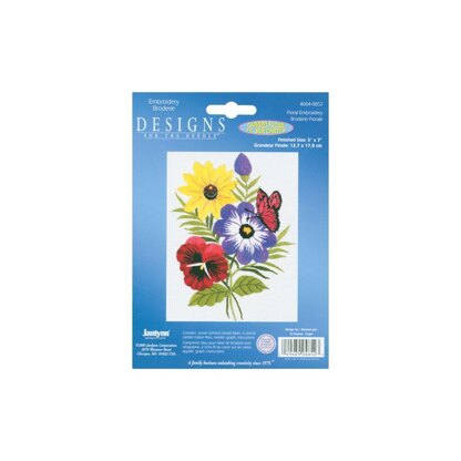 Janlynn Embroidery Kit 5in x 7in - Floral-Stitched In Floss | LoveCrafts