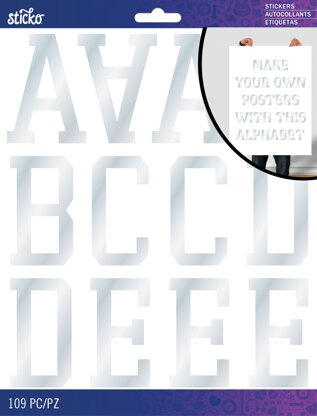 Sticko Iridescent X-Large Alphabet Stickers - Silver Player Pro ...