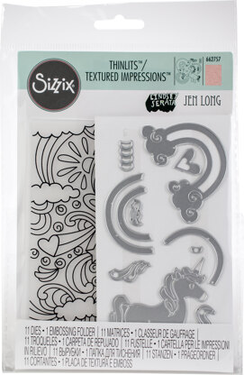 Sizzix Thinlits W/Textured Impressions By Lindsey & Jen - Unicorn & Rainbows | LoveCrafts
