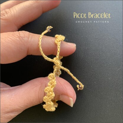 Pdf Pattern for crochet picot bracelet - Friendship/Love/Thinking of ...
