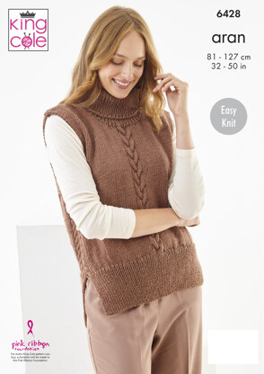 Slipover and Waistcoat in King Cole Wool Aran - 6428 - Leaflet at WEBS ...