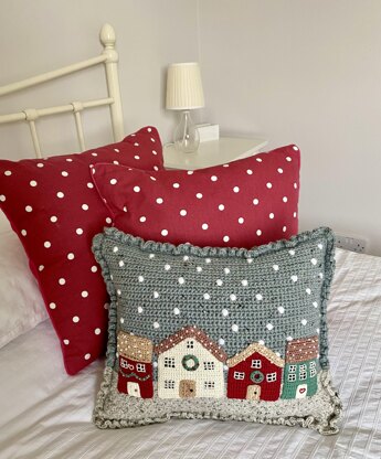 Winter Cottages Crochet Cushion Crochet pattern by KATE EASTWOOD ...