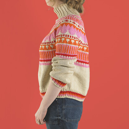Folk Flourish Sweater - Free Knitting Pattern for Women in Paintbox ...